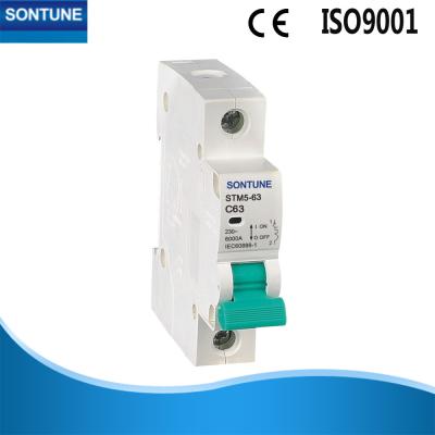 China CE STM5-63 Series MCB Circuit Breaker 6kA 1P 230V Miniature Din Rail for sale