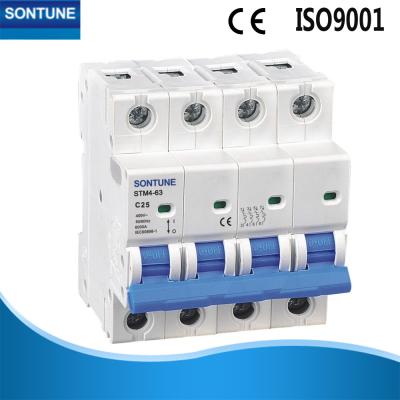 China Din Rail STM4-63 Series MCB Circuit Breaker 63A Long Life Miniature Circuit Breaker for sale