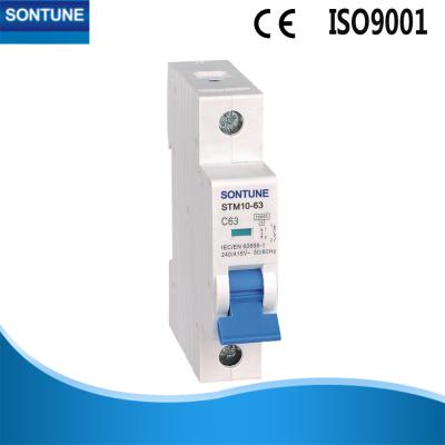 China Long Life 1 Pole Mini MCB Circuit Breaker Din Rail Mount 6ka Light Weight for sale