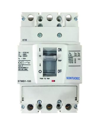 China CE Certified 3P 100A MCCB Circuit Breaker Molded Case Switch Normal Structure for sale