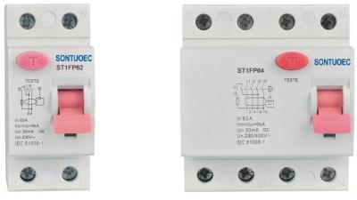 China ST1FP60 Series 2 Pole 4 Pole Residual Current Breaker AC 400V 60A Leakage Protection for sale