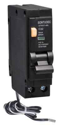 China Plug-in RCBO Breaker 6kA 1P+N 60A Single Phase IEC61009 Black for sale