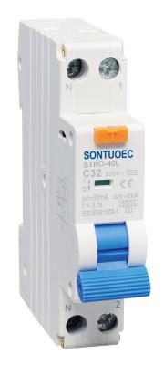 China 6kA 4.5kA 18mm 1P+N RCBO Circuit Breaker 40A 240V AC Earth Leakage Protection for sale