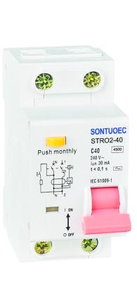 China STRO2-40 1P+N 36mm RCBO Earth Leakage Circuit Breaker 4.5KA IP20 for sale