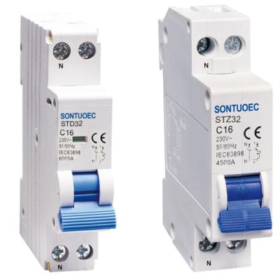 China SONTUOEC Din Rail MCB Circuit Breaker 18mm 1P+N 230V 6-32A 6KA CE CB SAA for sale
