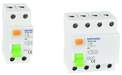 China STID-125 RCCB Circuit Breaker 125A 2P 230V IP20 Pin Type Busbar 35mm Wire Connection for sale