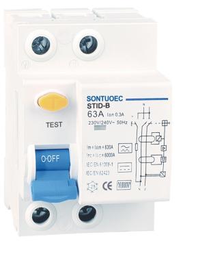 China Using recharge station or solar device B model RCCB 2P 4 Pole Residual Current Circuit Breaker for sale