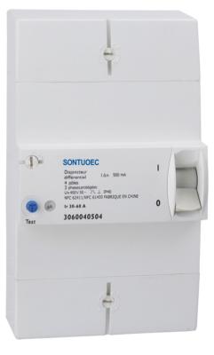 China 4 Pole ELCB Earth Leakage Circuit Breaker 300mA 500mA 3 Phase 440V 60A Adjustable Current for sale