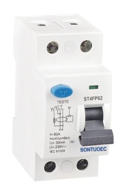 China Electronic AC Type RCCB Circuit Breaker 2P 63A 300mA 6KA Residual Current Operated for sale