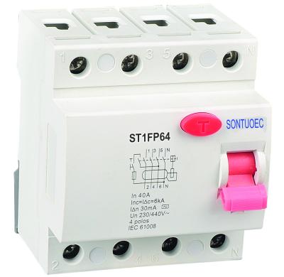 China Din Rail RCCB Circuit Breaker 4P 30mA 100mA IP20 Residual Current Protection for sale