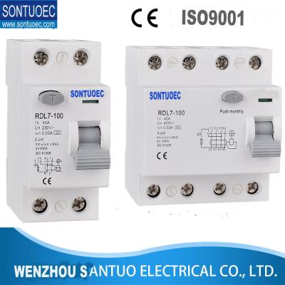 China RCCB 100A 30mA Residual Current Circuit Breaker AC Type IEC61008 for sale