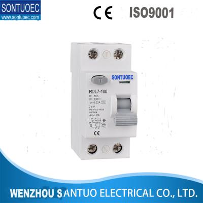 China RDL7-100 Double Pole RCCB 30ma , Electrical Residual Circuit Breaker  for sale