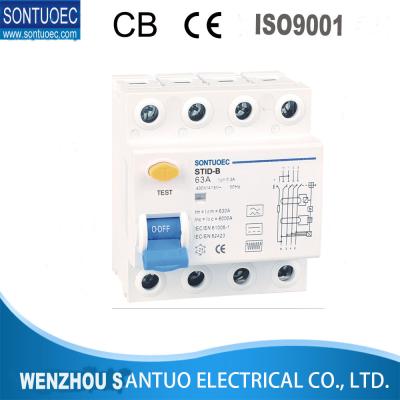 China 4 Pole B Model RCCB Residual Current Circuit Breaker 6kA Smart Circuit Breaker for sale