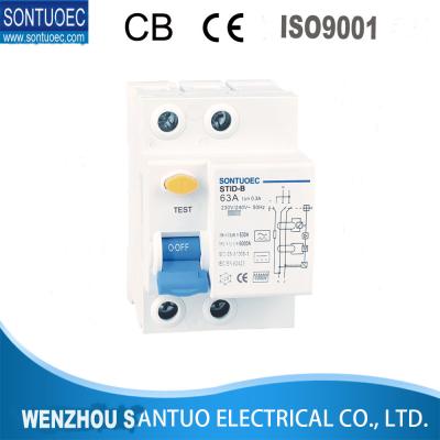 China SONTUOEC STID-B RCCB 2 Pole Residual Current Circuit Breaker 10kA 63A for sale
