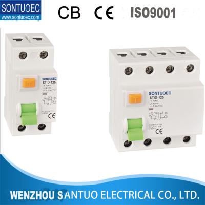 China STID-125 Series RCCB 4P 400V Residual Current Circuit Breaker 125A Electronic Magnetic for sale