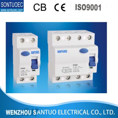 China IP20 RCCB Circuit Breaker Din Rail Mount 63A 30mA Residual Current Device for sale
