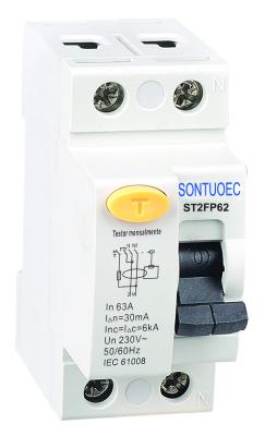 China Light Weight  Circuit Breaker With  leakage current Protection Double Pole for sale