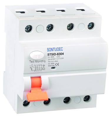 China ST5ID RCCB Circuit Breaker 2P 4P 230V 400V Long Life No Busbar for sale