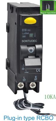 China IEC61009 10kA 40A 30mA 1P+N Plug In RCBO Circuit Breaker for sale