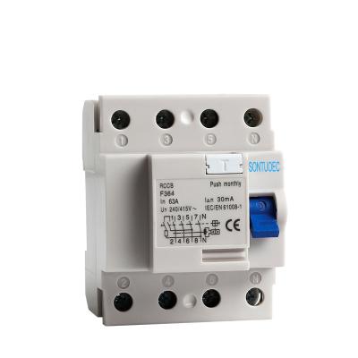 China Resin Cover 2P 4P 63A 30mA Magnetic RCCB Circuit Breaker for sale
