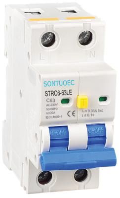 China Two Pole RCBO 4.5kA 30ma Electronic Circuit Breaker for sale