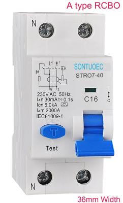 China Sontuoec RCBO 36mm Width Single Phase RCBO Circuit Breaker for sale
