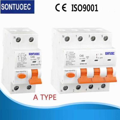 China 2P 4P Magnetic or Electrical RCBO Circuit Breaker 6KA 36mm Width CE CB Approved for sale
