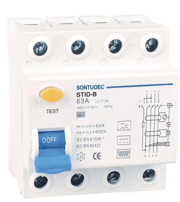 China B Type RCCB Residual Current Circuit Breaker 63A 30mA Recharge Station Protection for sale