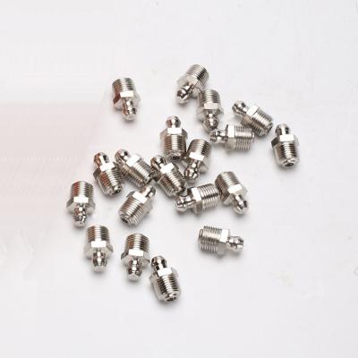 China 10mm Galvanized Grease Gun Nipple Nickel Straight Fitting 1/8 Bsp for sale
