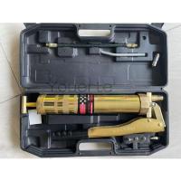 China Gold Plated Hand Grease Gun Double Rod 900cc Manual Dispenser Excavator Car Filler for sale