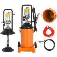 China Wheeled High Pressure Air Grease Bucket Pump 12L Pneumatic Lubricator Machine for sale