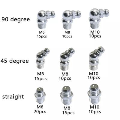 China Nickel Plated Grease Gun Nipple M6 Metric Zerk Kit M8 M10 Assortment for sale