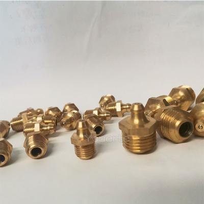 China Brass M10 Grease Gun Nipple Ends Straight Assortment Kit 45 90 Degree Angled for sale