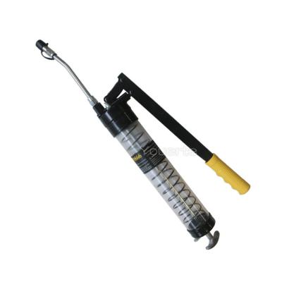 China Transparent 6000psi Hand Grease Gun 600cc Pistol Type With Metal Extension for sale