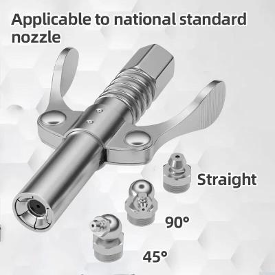 China 17000PSI Grease Gun Nozzle Locking Clamp Type High Pressure Oil Nozzle Coupler for sale