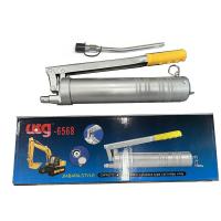 China Chain Hand Grease Gun 600cc Industrial Grade Repair Tools In Carbon Steel for sale