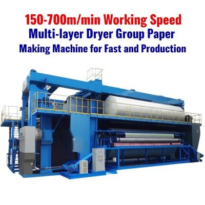 China 150-700m/min Working Speed Multi-layer Dryer Group Paper Making Machine for Fast and Production for sale