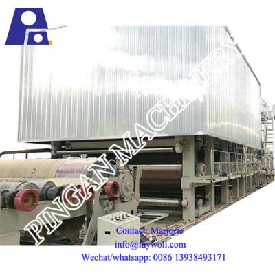 China PLC Fluting Paper Machine with 2-Ply Wire System and 7KN/m Tension Control for Kraft Paper Production for sale