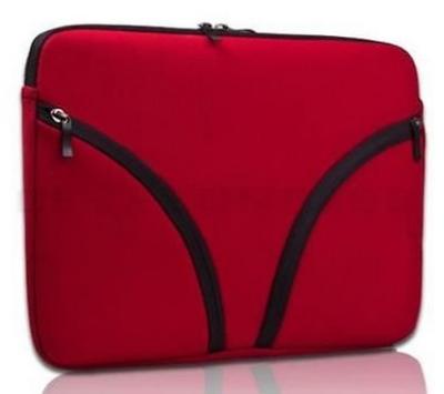 China Top-selling Fashionable Neoprene Laptop bag with two pockets Durable Shockproof Computer case for sale