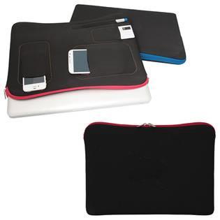 China Top-selling Fashionable Neoprene Laptop bag with two pockets Durable Shockproof Computer case for sale