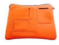 China Top-selling Fashionable Neoprene orange color Laptop bag with pockets Durable Computer case Tablet bag for sale