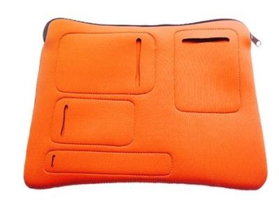 China Top-selling Fashionable Neoprene orange color Laptop bag with pockets Durable Computer case Tablet bag for sale