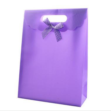 China Hot-selling Fashionable Paper bag Gift bag Purple color Paper bag Gift pouch for sale