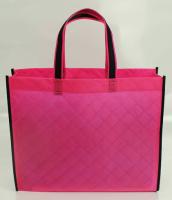 China Hot-selling Fancy Popular Foldable Non woven bag Handle Shopping bag with Lattice emboss for sale