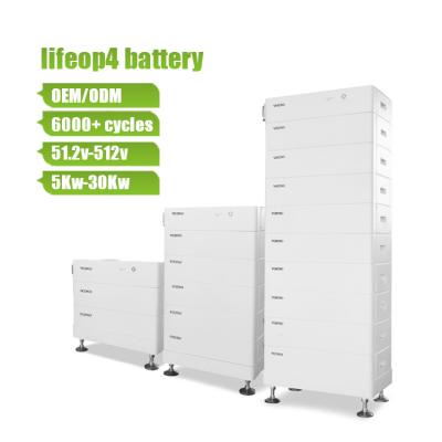 China Home Solar Lithium Lifepo4 Battery 25kwh High Voltage 102.4v 204.8V 409.6v 512V for sale