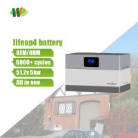 China Floor Standing 5Kwh 10Kwh 20Kwh LiFePO4 Stackable Rechargeable Battery Pack With Smart BMS For Home for sale