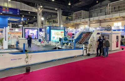 China Sheet to Sheet Corrugated Laminating Machine 150m/min Speed 120-800gsm Paper Capacity for Box Making for sale