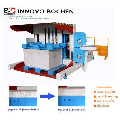 China Industrial Pile Turner Machine 1300mm Dust Removing Air Aligning for Printing Packaging for sale