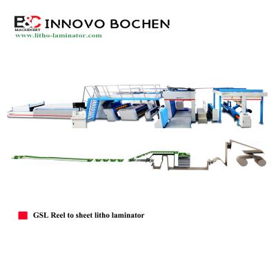 China High Speed Corrugated Laminating Machine 200m/min Reel to Sheet Bottom Paper Roll Feeding Flip Flop Stacker Line for sale