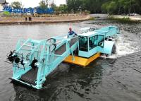 China Steel Water Surface Cleaning Boat Aquatic Weed Harvester with Paddle Wheels Propulsion System for sale